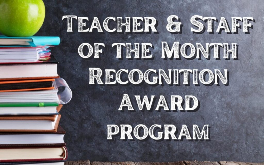 Teacher and Staff of the Month Recognition Awards - Foundation ...